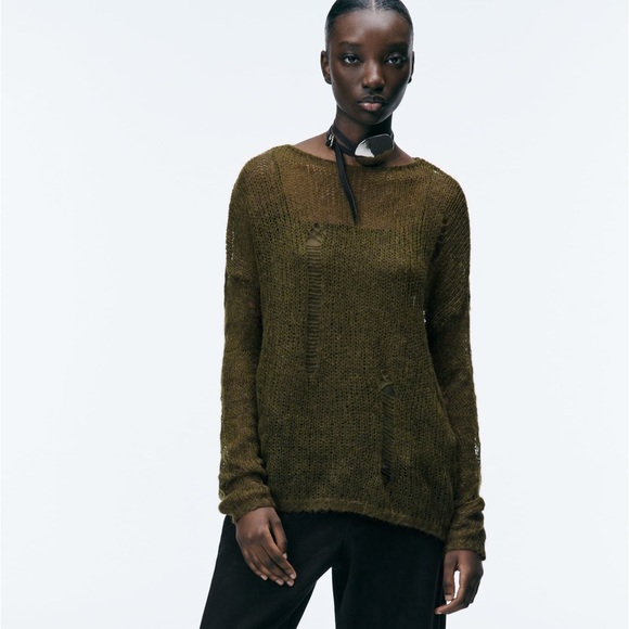 Zara | Sweaters | Zara Wool Alpaca Blend Destructed Sweater | Poshmark